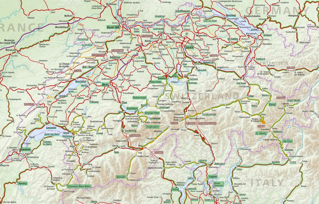 Switzerland Train Map - ACP Rail